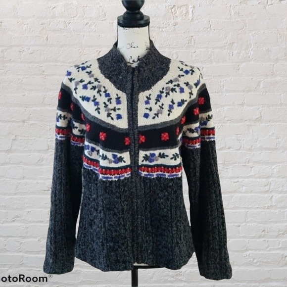 Jennifer Reed | Sweaters | Jennifer Reed Chunky Handknit Zip Font ...